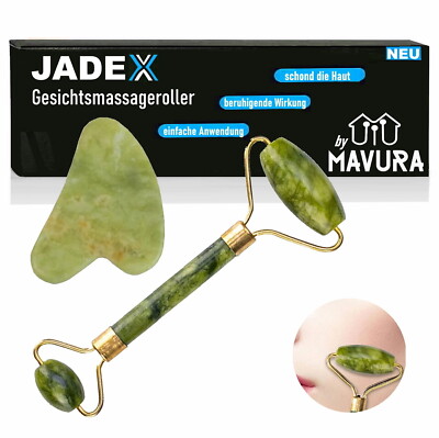 Jadex Premium Jade Roller Set Face Roller Massage Unit Gua Sha Facial ...