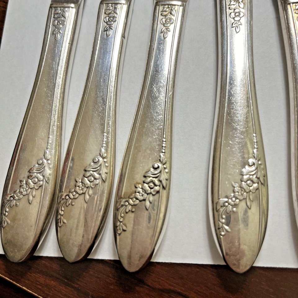 Oneida Community Queen Bess Tudor Plate Dinner Knifes Silverplate Set ...