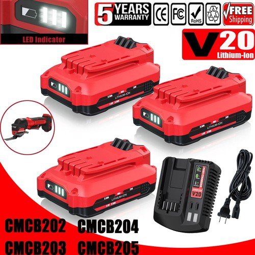 For Craftsman V20 Li-Ion Battery CMCB206 CMCB204 CMCB202 Lithium ...