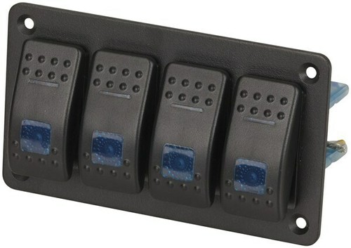 4 Way Illuminated Blue Rocker Switch Panel Switch Rating -12VDC 20A ...