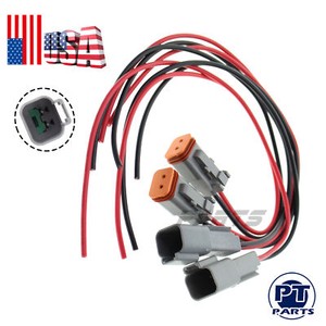 2 x Deutsch DT 2-Pin Pigtail Kit, 18AWG Pure Copper GPT Wire HIGH ...