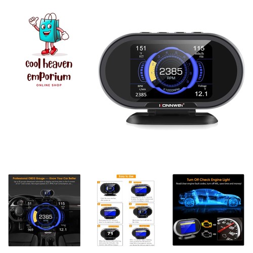 Car HUD Digital Meter Gauge All in One Automotive Trip Computer Smart ...