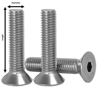 M5 22MM COUNTERSUNK BOLTS ALLEN KEY BOLT SOCKET SCREWS A2 STAINLESS DIN ...