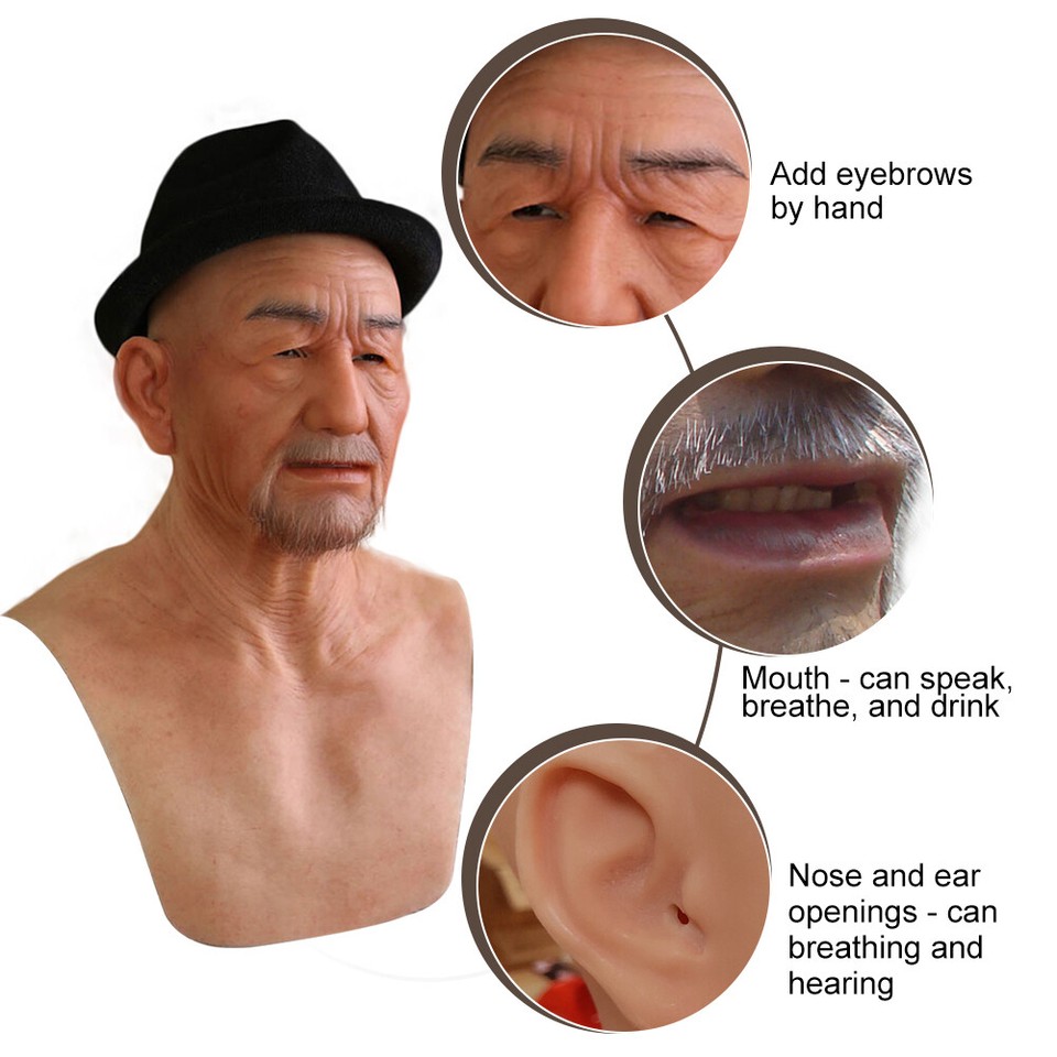 Realistic Silicone Full Head Face Mask Party Prop Cosplay Headwear ...