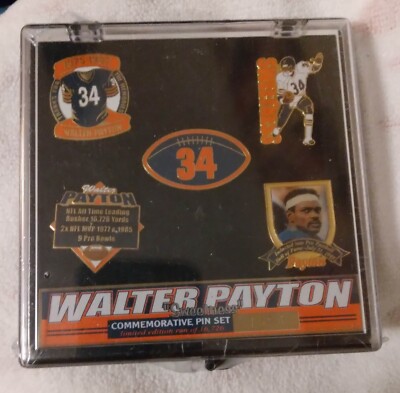 RARE Chicago Bears Walter "Sweetness" Payton 5 Pins Set Numbered ...