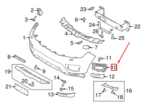 NEW LAND ROVER RANGE ROVER SPORT L494 FRONT BUMPER LEFT GRILLE LR045034 ...