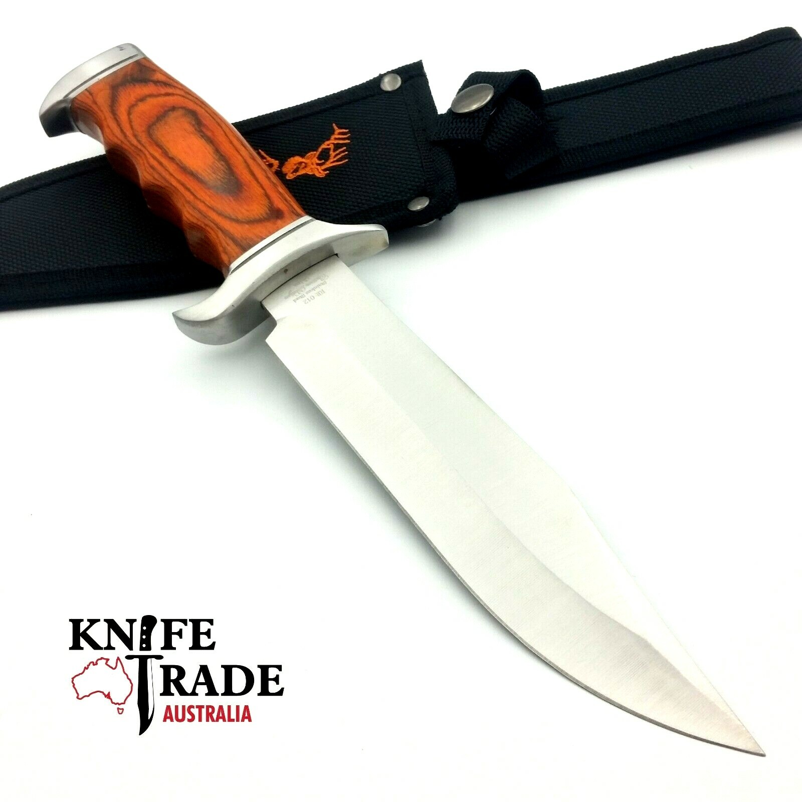 Elk Ridge Bowie 12-3/8" Fixed Blade Knife +Sheath ER-012 Stainless ...