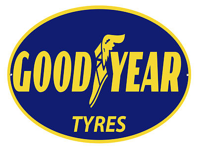 GOODYEAR TYRES OVAL METAL SIGN.CLASSIC GARAGE SIGNS.WORKSHOP SIGN ...