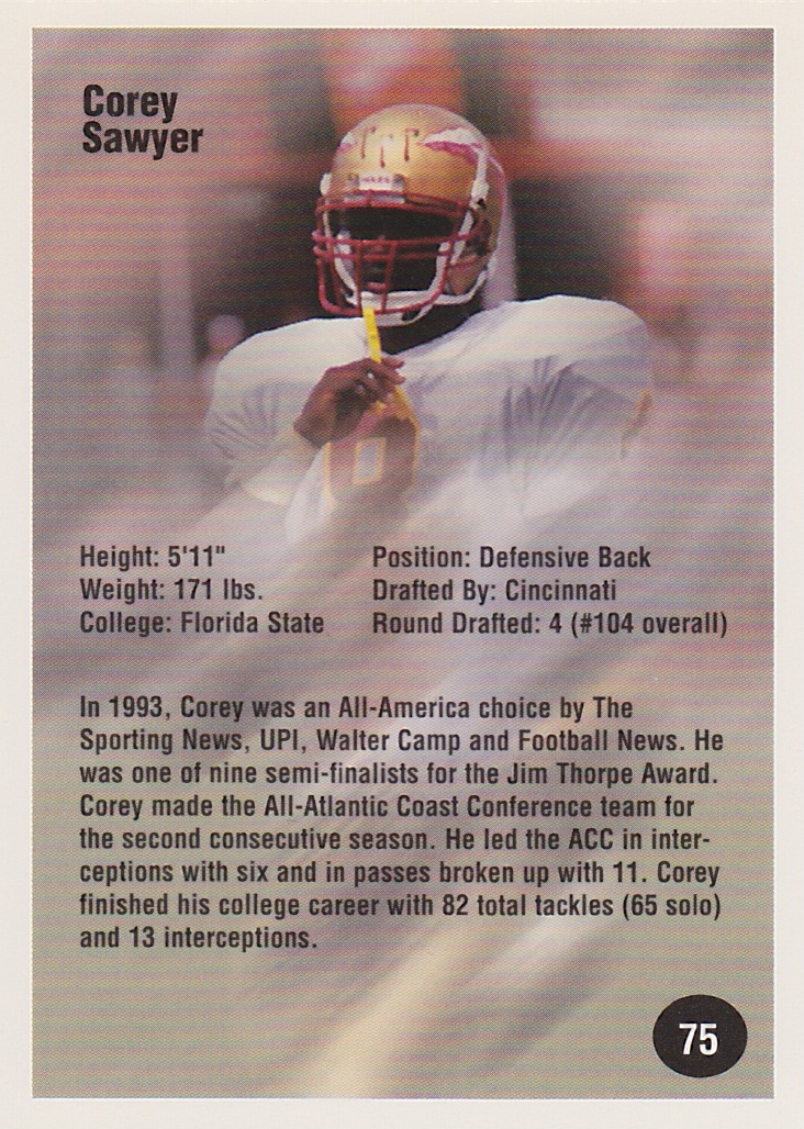 COREY SAWYER SIGNED SUPERIOR ROOKIES AUTHENTIC SIGNATURES TRADING CARD ...