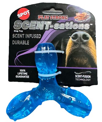 Spot Play Strong Scent-Sations Scent Durable Dog Toy Blue 5” Trident ...