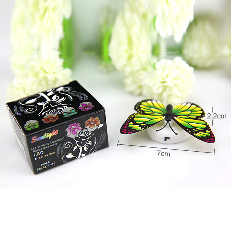 4x Butterfly LED Night Light Glowing Stickable Atmosphere Wall Lights ...