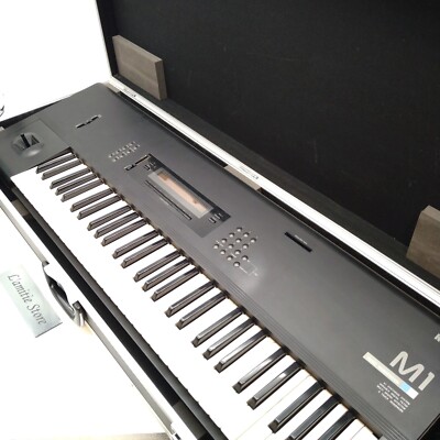 Korg M1 61-Keys Keyboard Synthesizer Hard Case & Memory Card & PCM Card ...