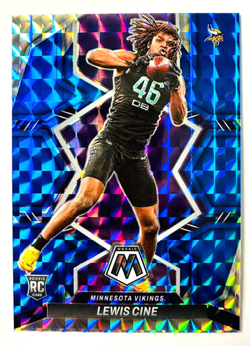 2022 Panini Mosaic Lewis Cine BLUE Prizm Card SP #/99 Vikings Rookie ...