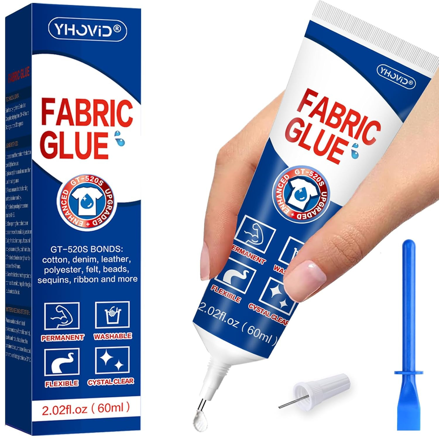 Fabric Glue for Clothing Permanent Washable, Liquid Stitch Fabric ...