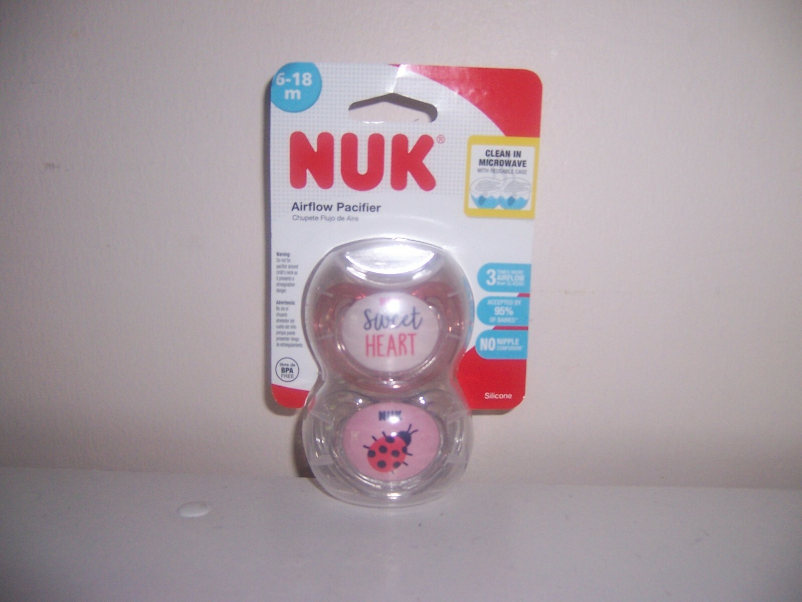 Nuk airflow pacifier 6-18 months Lady bug Pink