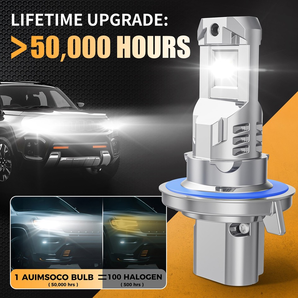 9008 H13 LED Headlight High Low Beam Bulb Conversion Kit 13000LM Plug ...