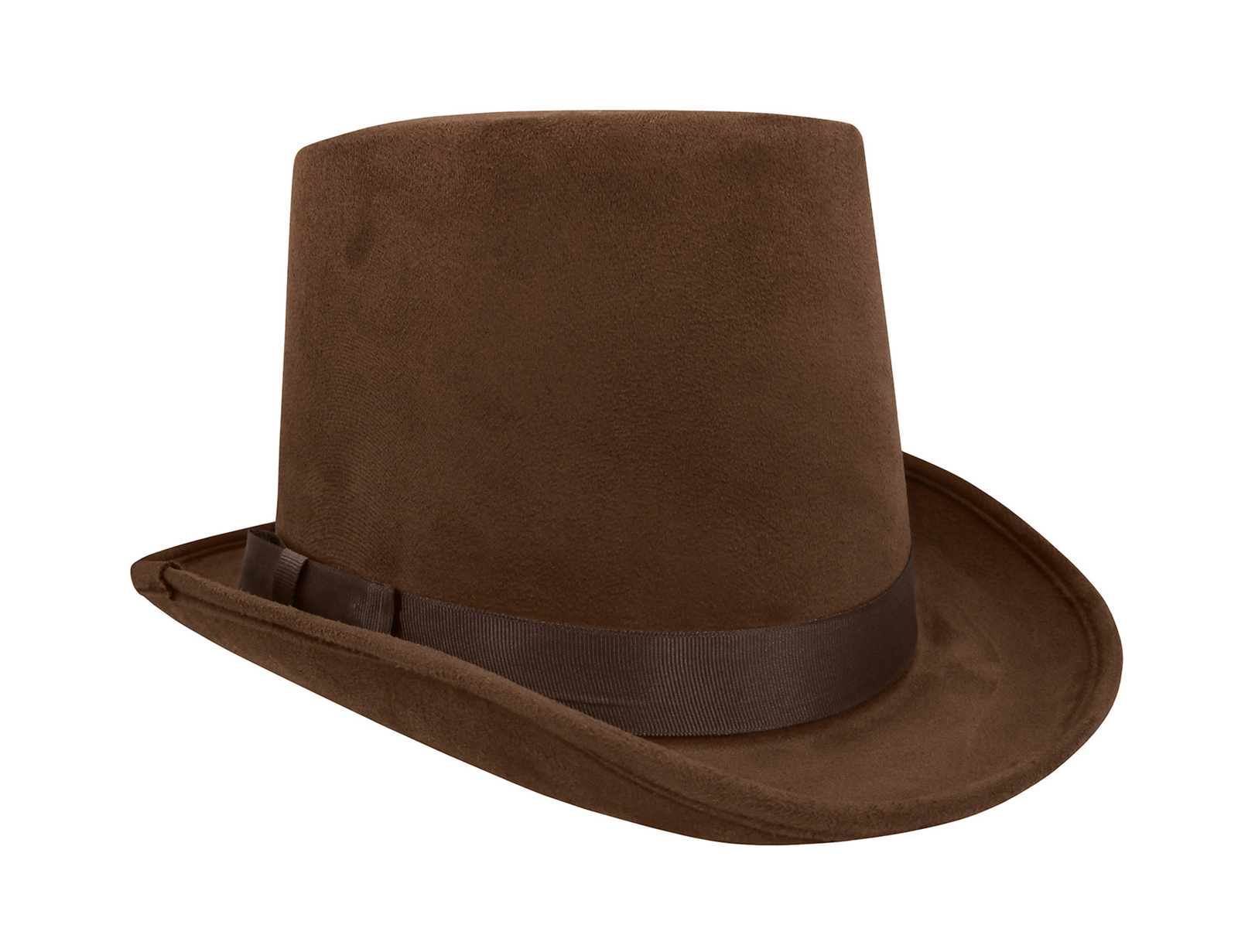 Deluxe 6" Faux Brown Suede Top Hat Steampunk Coachman Adult Costume ...