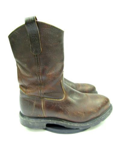 Red Wing Pecos Boots Mens 9 E2 Pull On Cowboy Brown Leather 4470 Steel ...