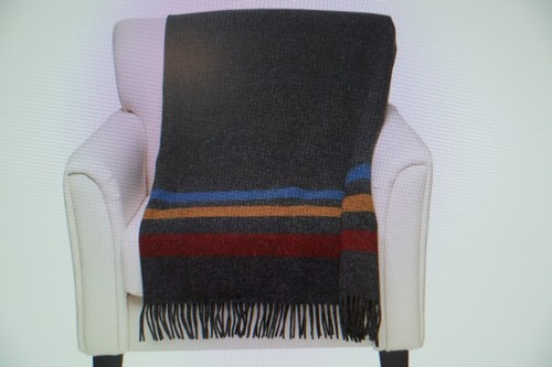 Pendleton Eco-Wise Wool Washable Fringed Throw Blanket Oxford Stripe 54x 60" NWT | eBay