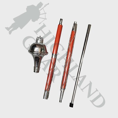 Drum Major Mace Stave & Stick - Chrome Plated Crown Head- 4 Parts | eBay