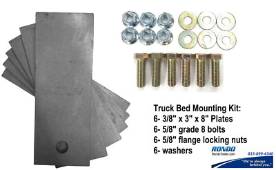 CM Flatbed Mounting Kit, Heavy Plates Grade 8 Bolts for Aftermarket Bed ...