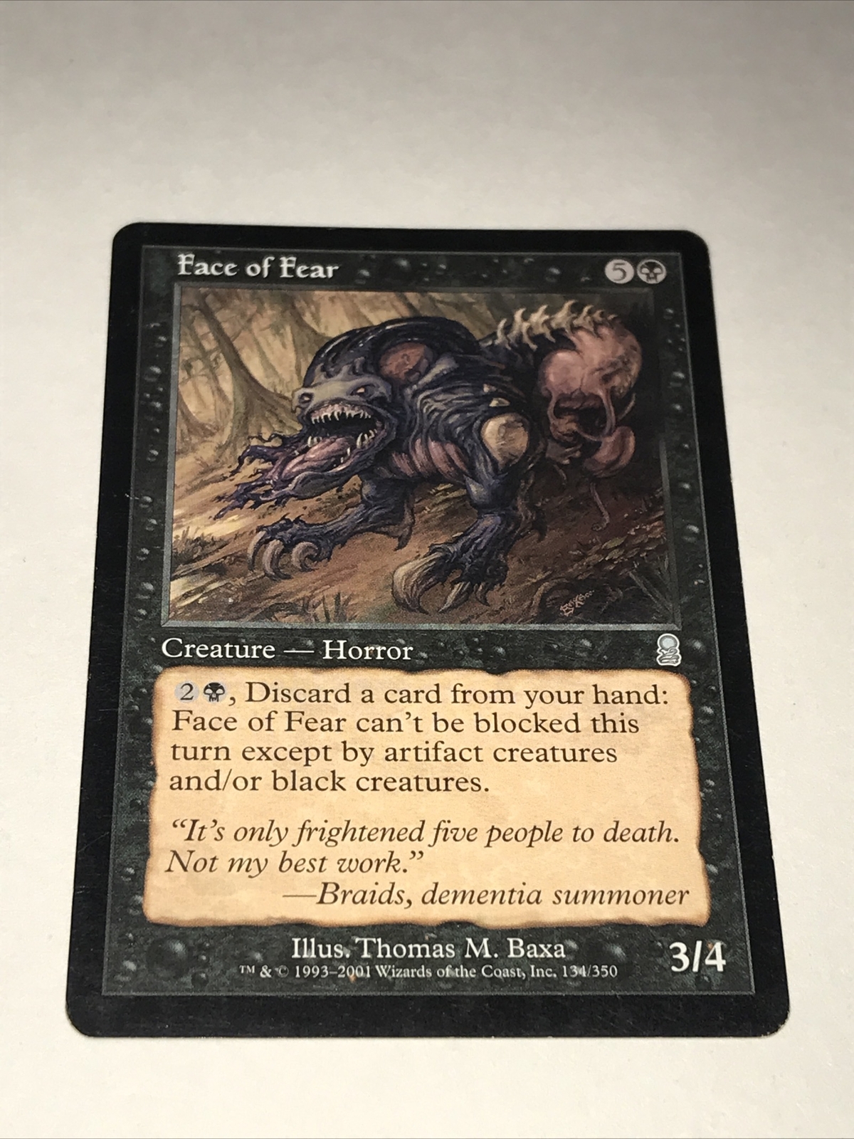 Magic the Gathering Face of Fear Card | eBay