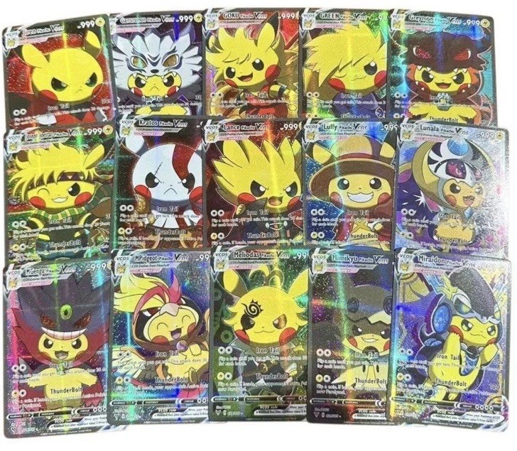 55Pcs Pikachu Vcos Card Cosplay Holo Flashing Cards DISPLAY ONLY | eBay