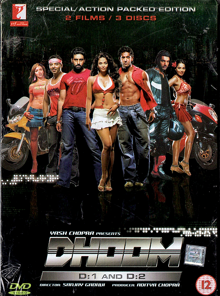 DHOOM 1 & DHOOM 2 - YRF 3 DVDS BOLLYWOOD STEEL BOX SET. Abhishek ...