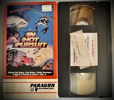 IN HOT PURSUIT~ORIGINAL 1st Release~EXTREMELY RARE~paragon video~VHS ...