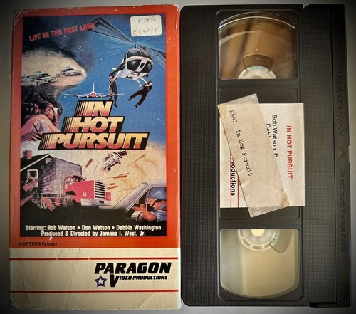 IN HOT PURSUIT~ORIGINAL 1st Release~EXTREMELY RARE~paragon video~VHS ...