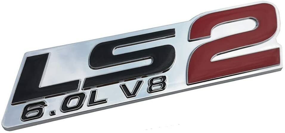 2 Pack LS2 6.0L V8 Engine Emblems 3D Badge Decal for GM Corvette Holden ...