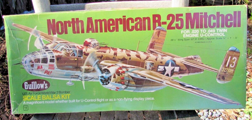 Vintage Guillow's NORTH AMERICAN B-25 Mitchell Scale Balsa kit 805. U ...