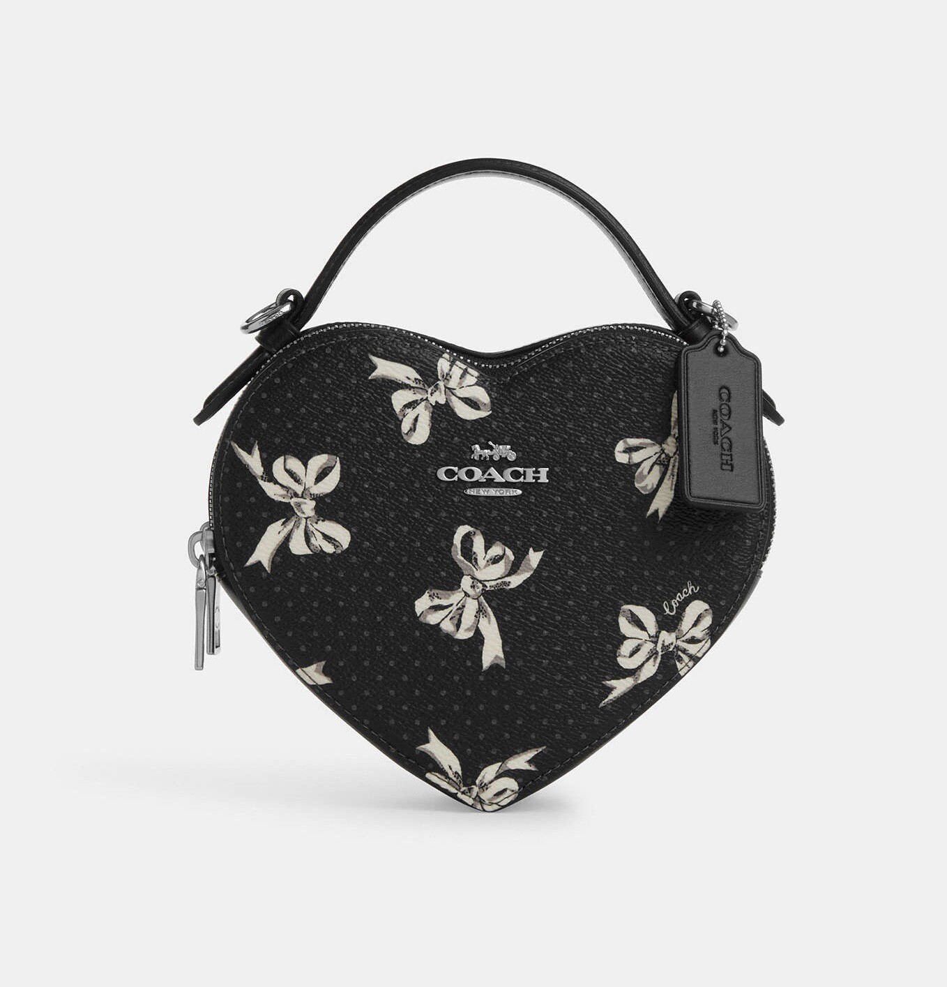Coach Heart Crossbody Bag With Bow Print CAA99 Black Multi NWT | eBay