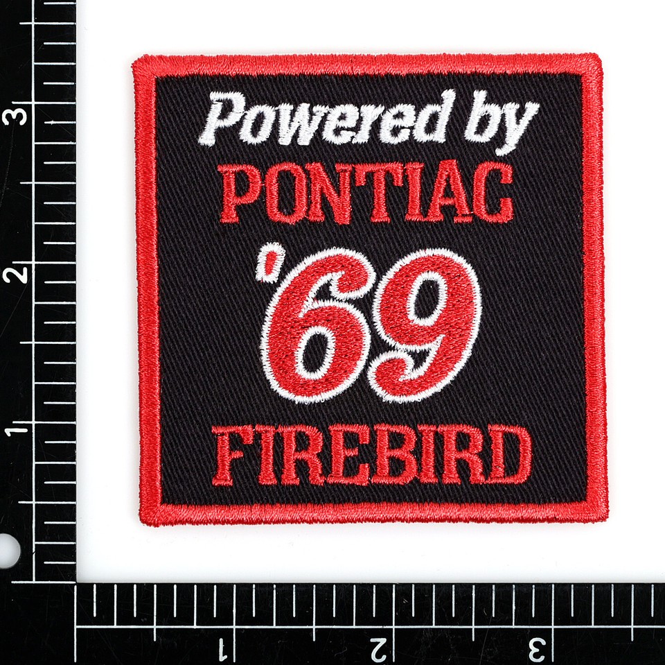Powered by Pontiac 1969 Firebird Embroidered Patch Black/Red Iron-On ...