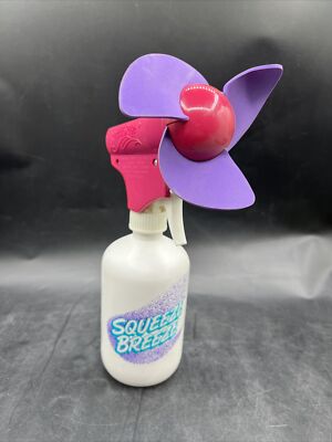Squeeze Breeze Retro Sports Water Bottle Misting Fan 90s Pink Teal ...