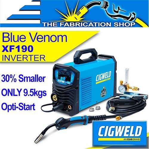 CIGWELD XF190 BlueVenom Mig Tig Stick MMA Welder + 3m Torch + Regulator ...