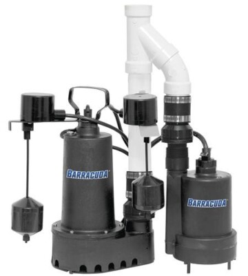 1/2 HP Primary Battery Back Up System Kit Cast Iron Sump Pump 4200 GPH ...
