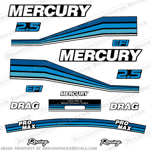 Fits Mercury 260 2.5L Pro Max Efi Racing Racing Partial Decals - Custom ...