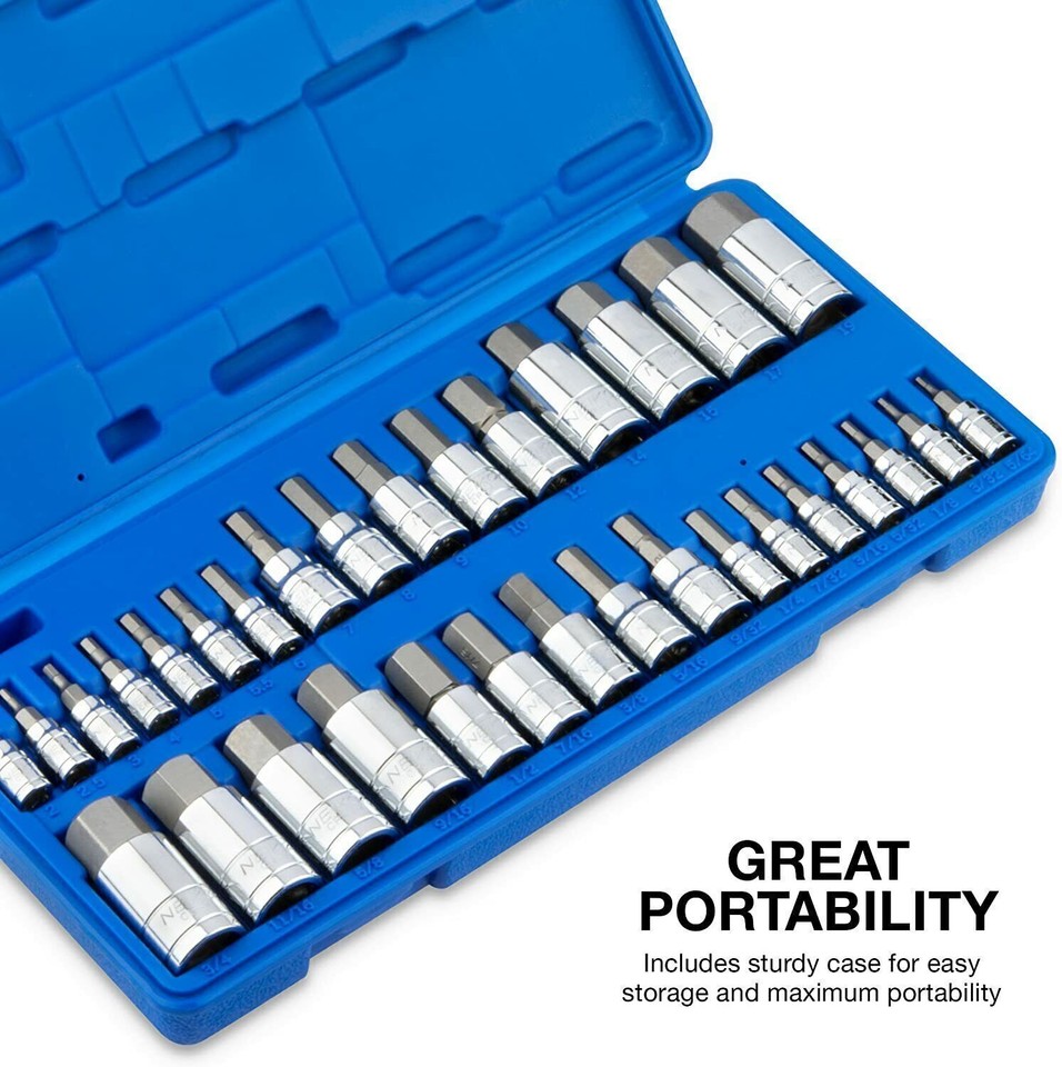 32pcs Master Allen Wrench Bit Kit Hex Key For Ratchet Socket Tool Sae Metric Set | eBay