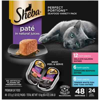 Sheba Perfect Portions Seafood Flavor Variety Pack Pate Wet Cat Food | eBay