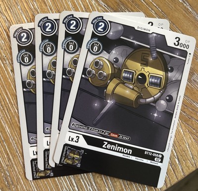 Zenimon BT12-058 C Across Time Digimon TCG NM Playset Of 4 | eBay