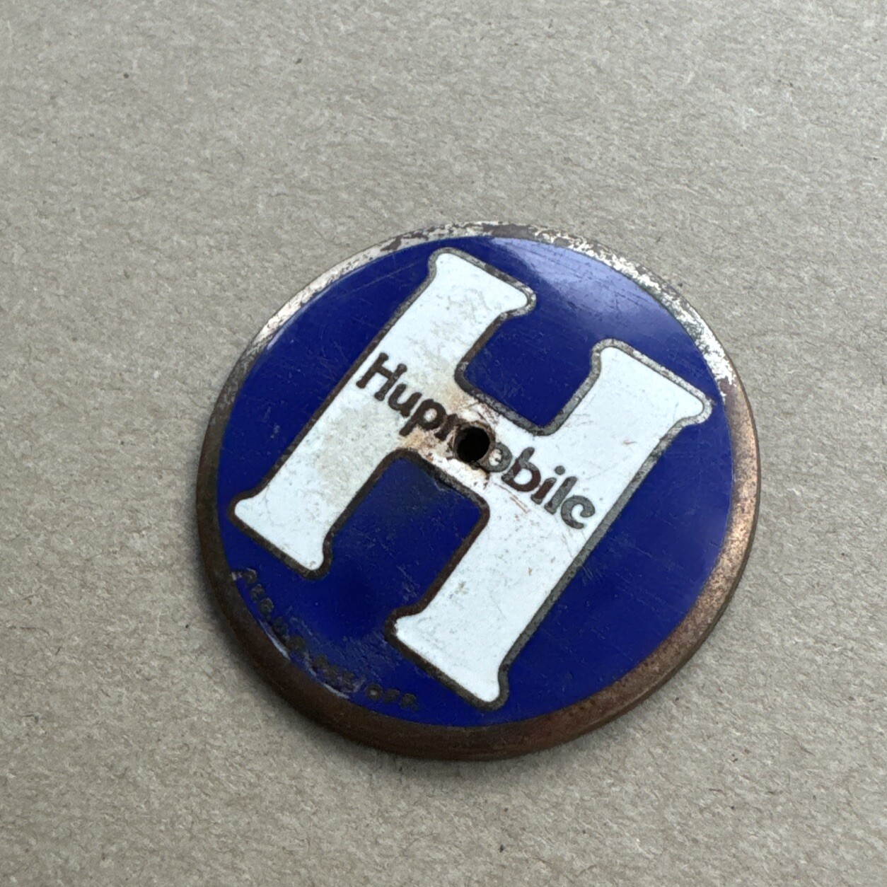 Vintage HUPMOBILE Genuine Enamel Radiator Emblem Badge Veteran Car RARE ...