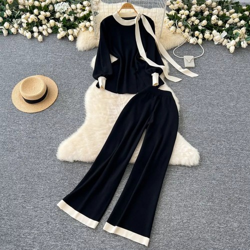 Ensemble Complet Tailleur Tuta Haut Pantalons Doux Noir 23339 | eBay