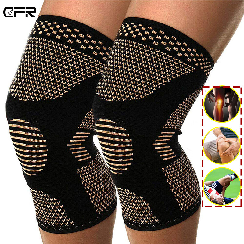 Copper Knee Support Sleeve Sprain Football Gym Sport Injury Joint ...
