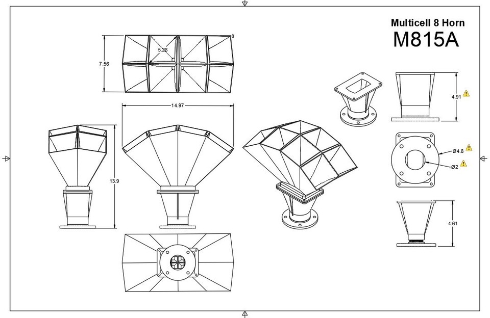 M815 Multicell Horn 15"/8 Cells(PAIR)-500Hz- for 1" Drivers - JBL/Altec ...