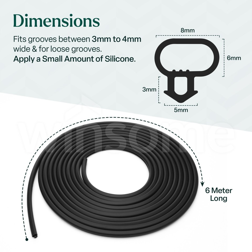 UPVC Window & Door Gasket Seal Flipper Double Glazing Rubber Draught ...