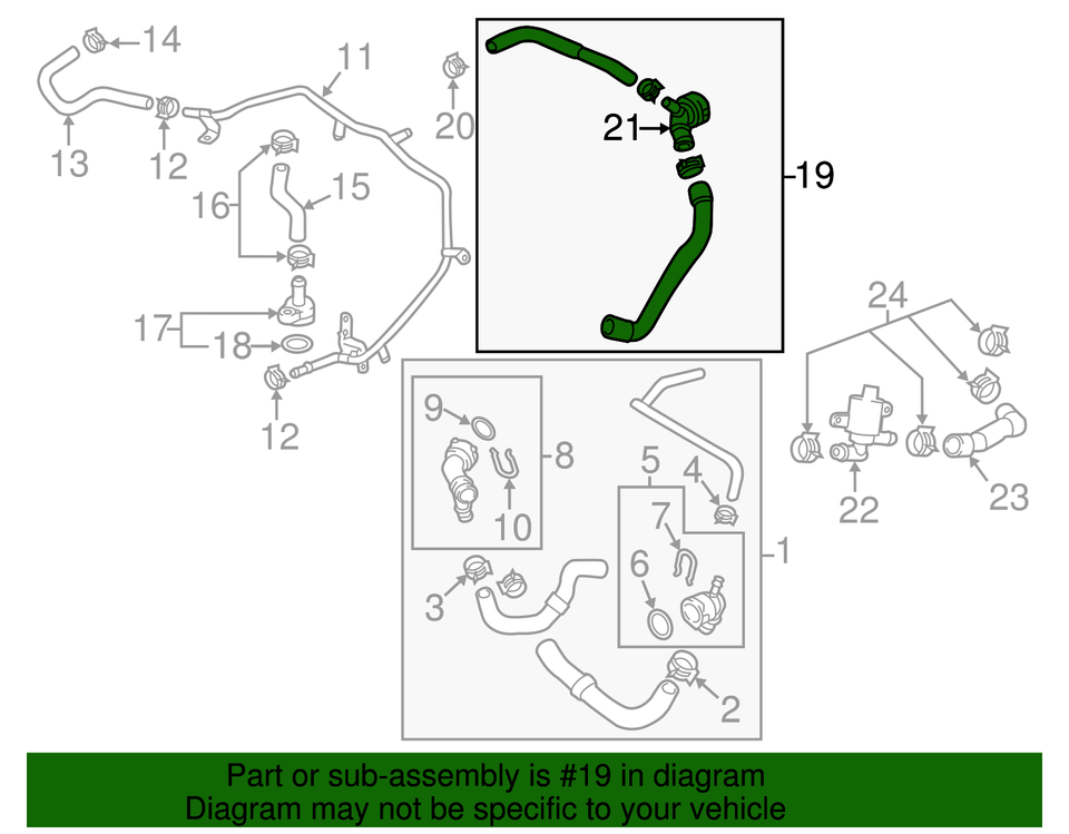 Genuine Volkswagen HVAC Heater Hose 5QN-122-157-AE | eBay