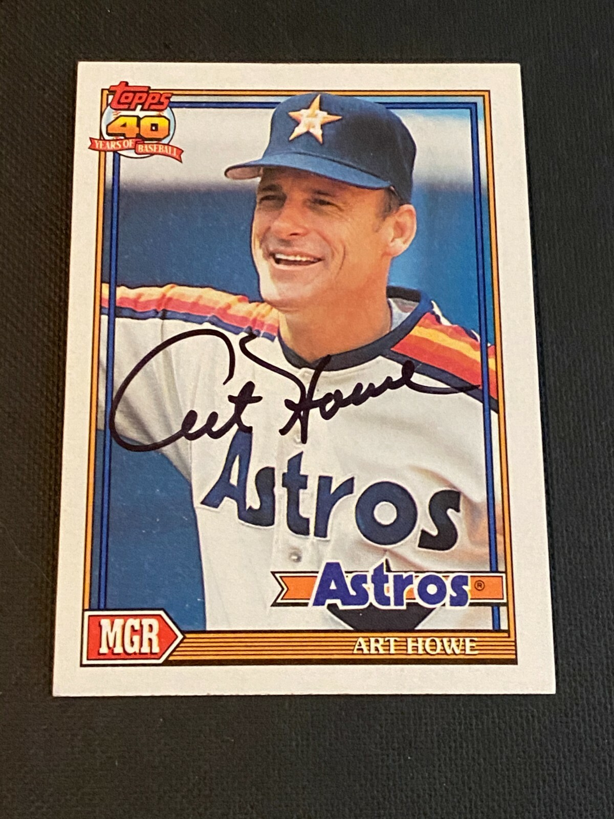 Art Howe Signed 1991 Topps Card Auto Houston Astros Autograph Baseball ...