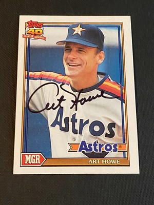 Art Howe Signed 1991 Topps Card Auto Houston Astros Autograph Baseball ...