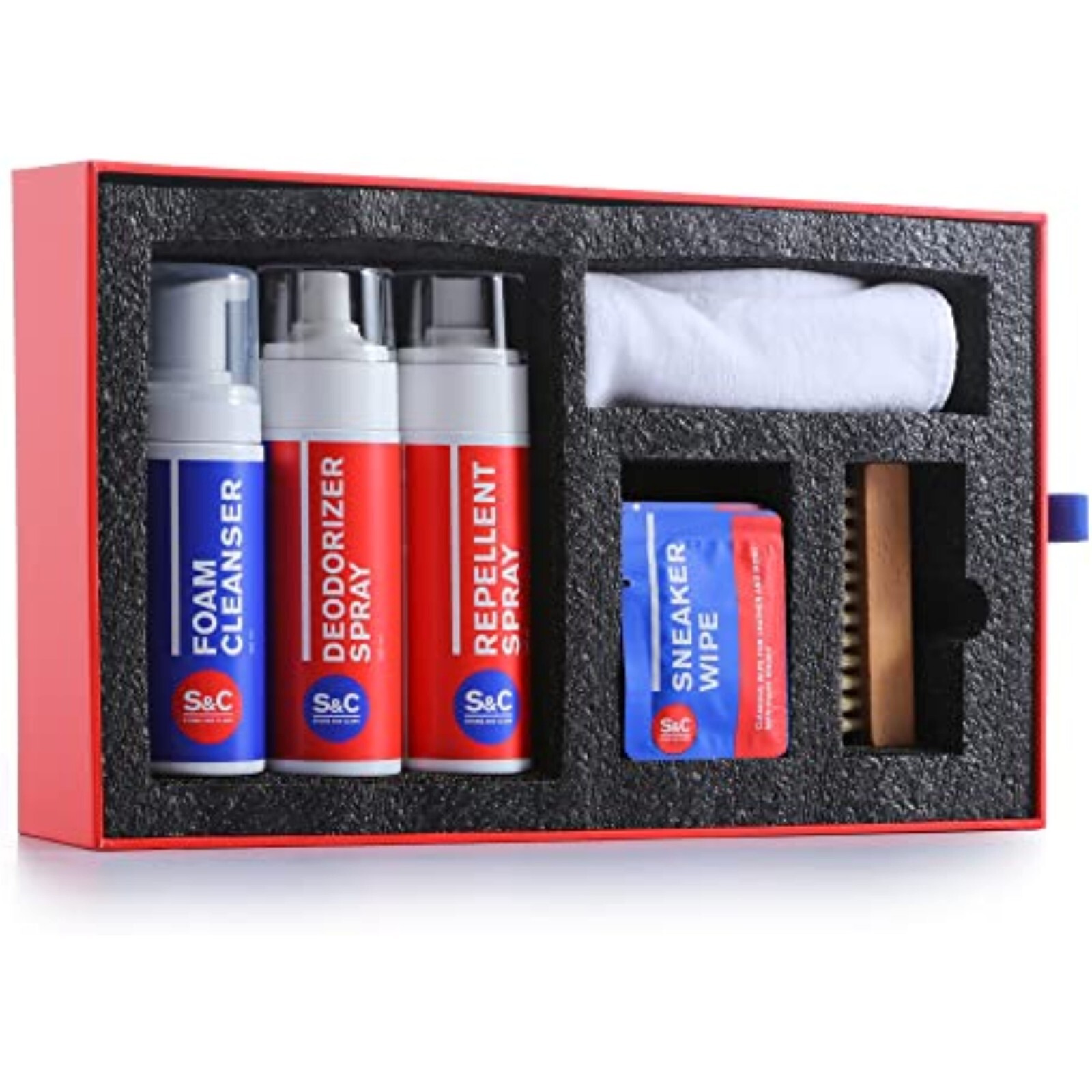 Premium Shoe Sneakers Cleaning Kit Foam Protector Deodorizer Brush ...